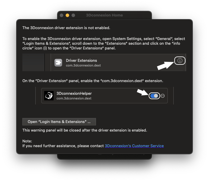 Enabling 3Dconnexion Extension After Installing the Driver - 3Dconnexion LU