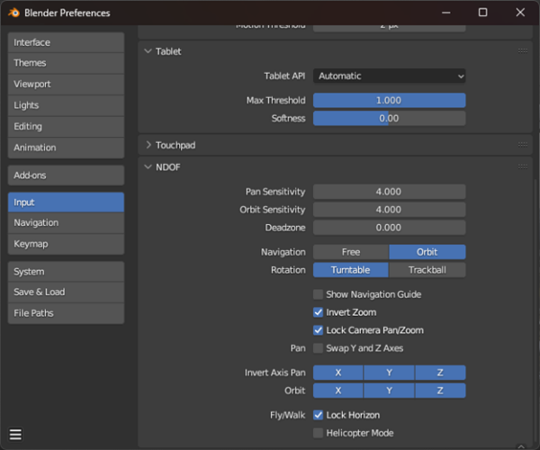 Settings configuration guide - Blender • 3Dconnexion UK